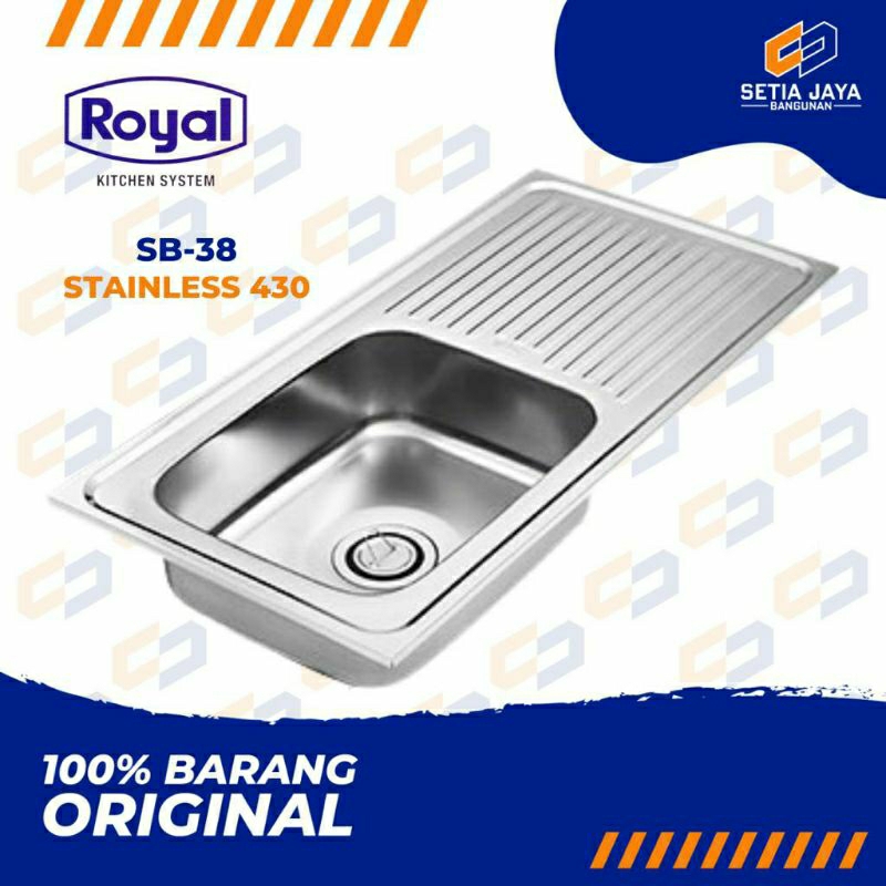 Jual Sink / Tempat / Bak Cuci Piring Royal Stainless Steel SB38 / SB 38 ...
