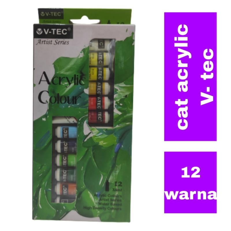 Jual cat acrylic v-tec 12 warna | Shopee Indonesia
