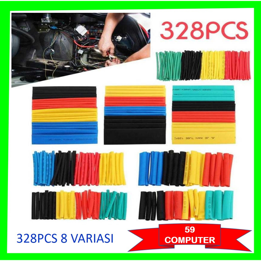 Jual Selongsong Pelapis Kabel Heat Shrink Tube 328PCS Isolasi Kabel ...