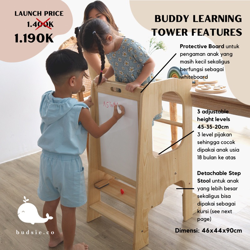 Jual Buddy Helper/Learning Tower Montessori Style (3 Level Tinggi Untuk ...