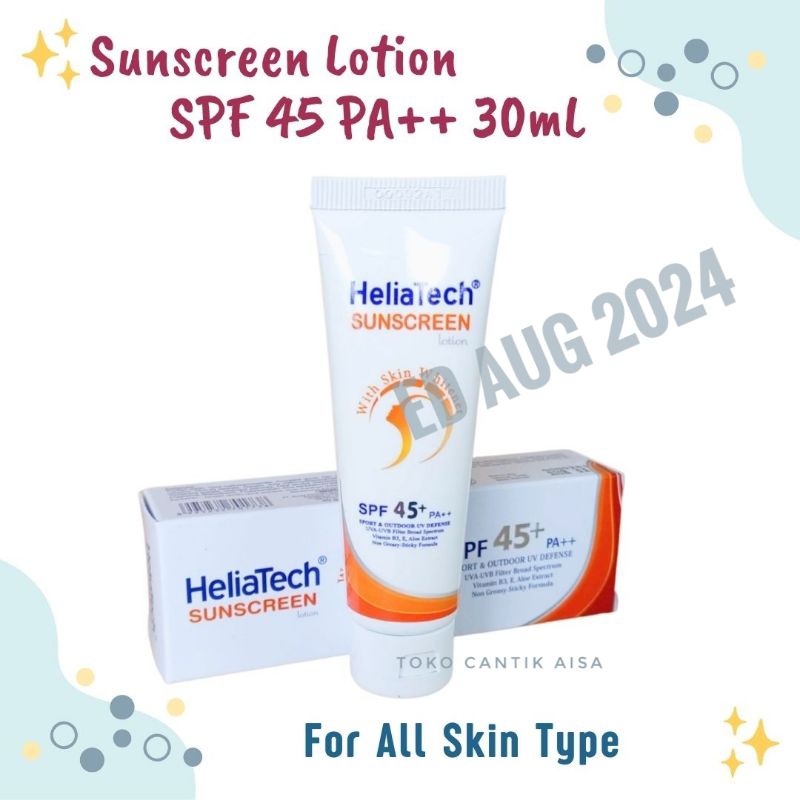Jual Sunscreen Lotion SPF 45 HELIATECH - Sunblock Pencerah Wajah Kusam ...
