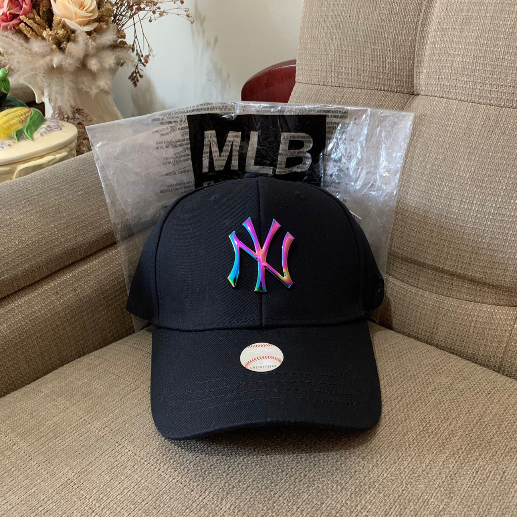 Jual TOPI BASEBALL MLB NY RAINBOW LOGO BESI ORIGINAL BLACK CAPS ...
