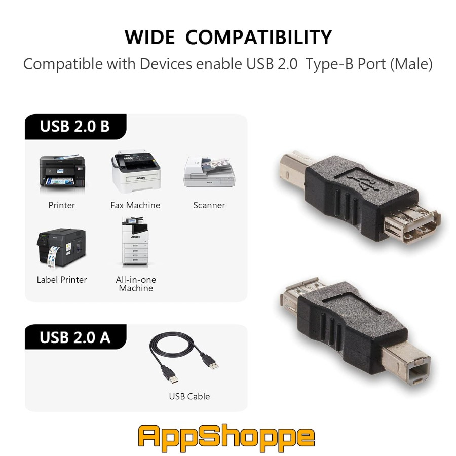 Jual Converter USB Type A Female to Printer Male Connector for Printer ...