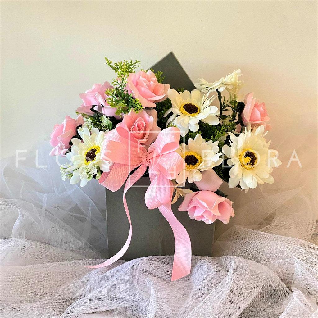 Jual Flower Box / Bunga Palsu / Bunga Rose / Bunga Aster / Sunny Dream ...