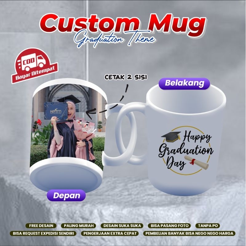 Jual Mug custom/mug custom graduation/kado wisuda/hadiah wisuda ...