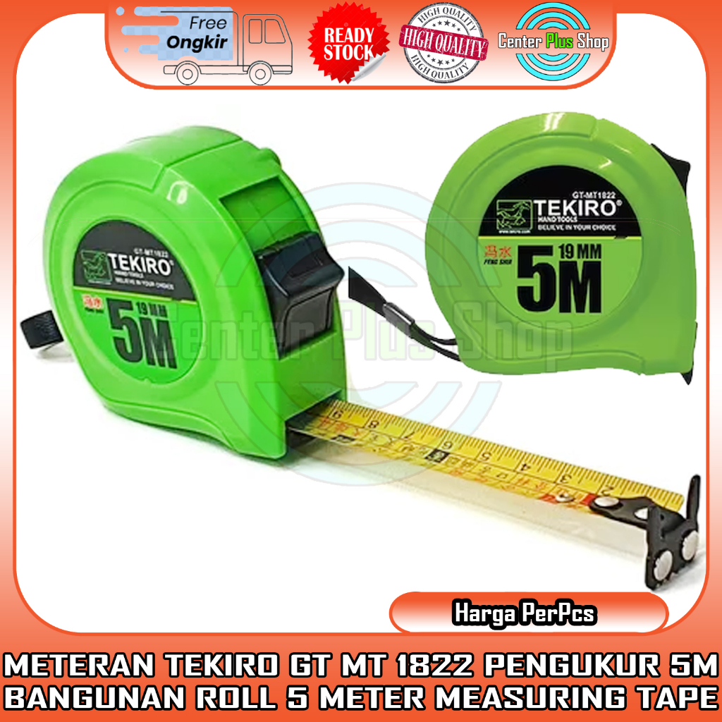 Jual METERAN TUKANG MEASURING TAPE 5M TEKIRO 5 METER GT MT 1822 ROLL M ...