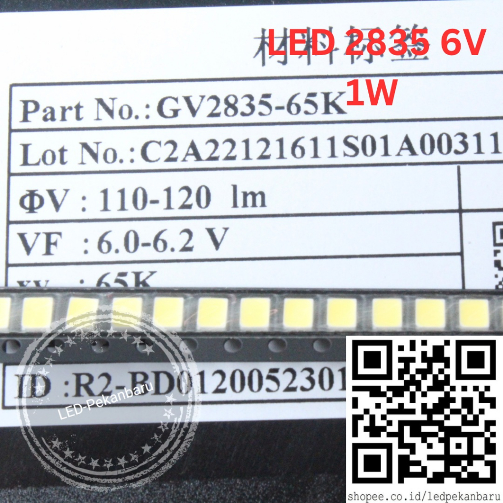 Jual LED 2835 6V 1W CHIP SMD PUTIH HIGH BRIGHTNESS SUPER TERANG ...