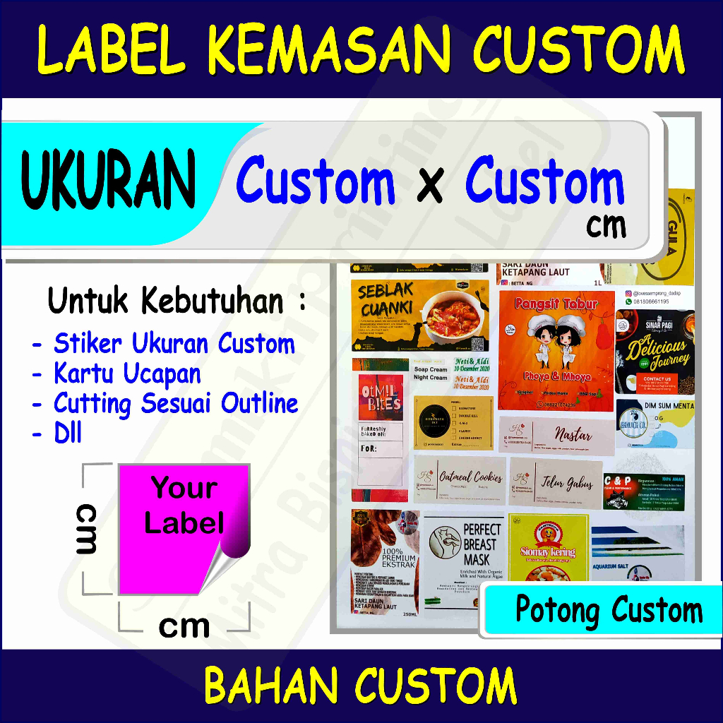 Jual Cetak Label kertas , Ukuran Custom cm, Bahan Custom, print label ...