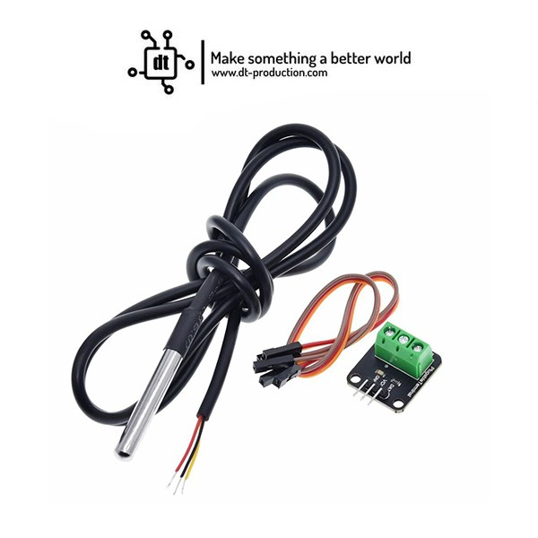 Jual Sensor Suhu Waterproof DS18B20 Dengan Driver / Terminal Panjang ...