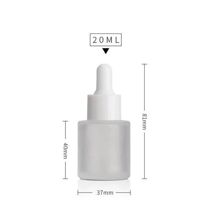 Jual Botol Pipet Kaca Frosted 20ml Bahu Datar Ring Putih | Shopee Indonesia