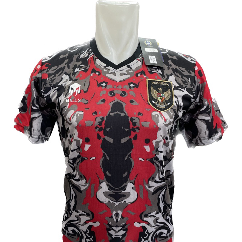 Jual jersey indonesia timnas prematch black white kit MILLS | Shopee ...
