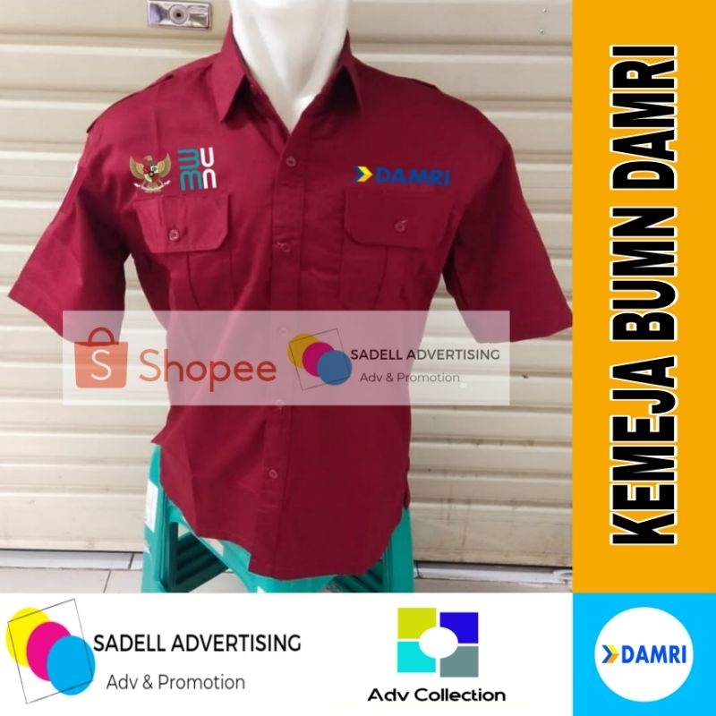 Jual Kemeja DAMRI BUMN Seragam DAMRI BUMN Maroon PDH PDL Lengan Pendek ...