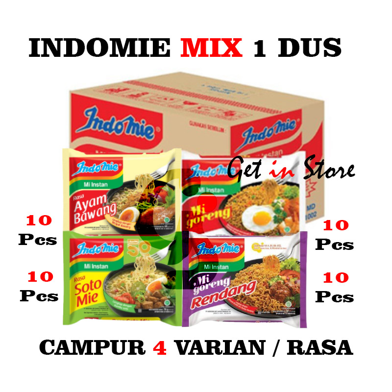 Jual Indomie Mie Instan Mix 4 Varian Rasa 1 Dus 40pcs | Shopee Indonesia