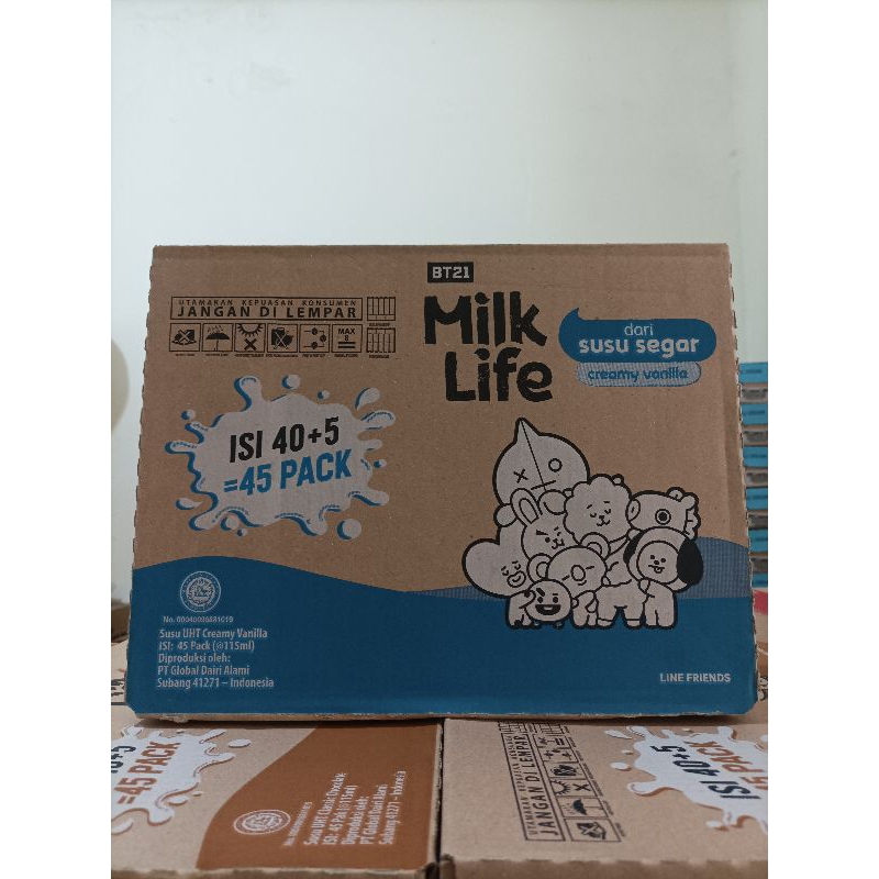 Jual SUSU MILKLIFE CREAMY VANILLA UHT BT21 (115ML/1DUS/40+5=45PCS ...