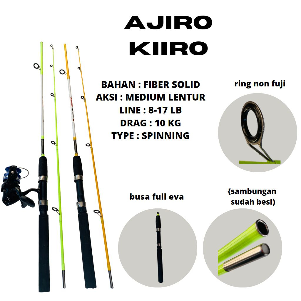 Jual Joran pancing spinning fiber medium lentur ajiro kiiro max drag 10 ... Jual Joran pancing spinning fiber medium lentur ajiro kiiro max drag 10 ...