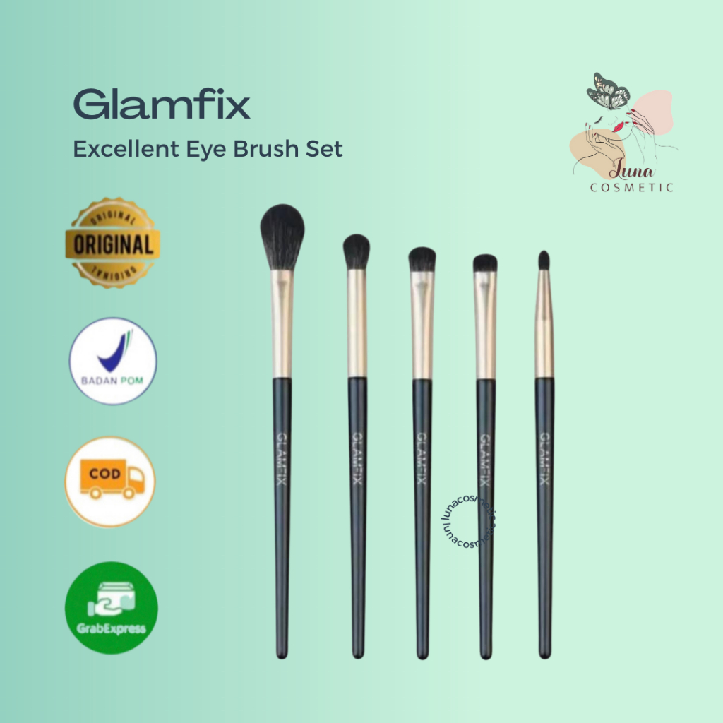 Jual GLAMFIX Exclusive Eye Brush Set 5 Pcs | Shopee Indonesia