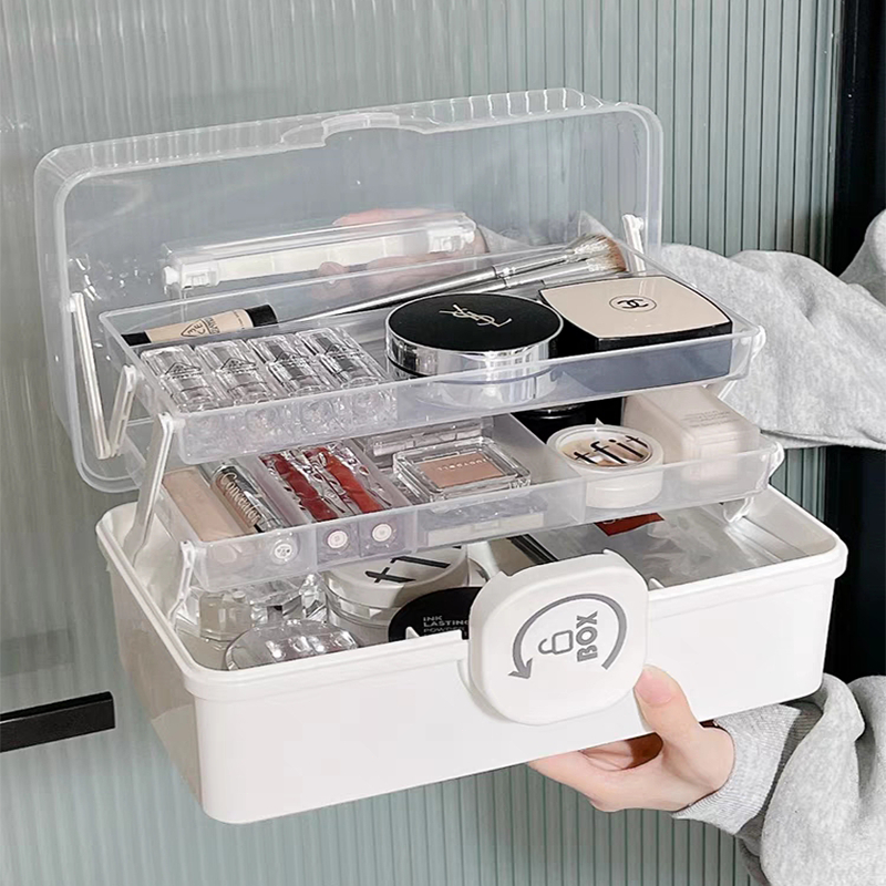 Jual Kosmetik kotak penyimpanan Kotak Kosmetik Rak Kosmetik Make Up Storage Box 3 Laci Kotak ...