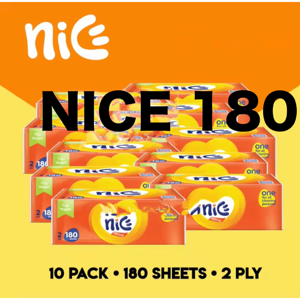 Jual [10 PACK] Nice Facial Tissue Softpack 180 Sheet [10 Pack] / NICE ...