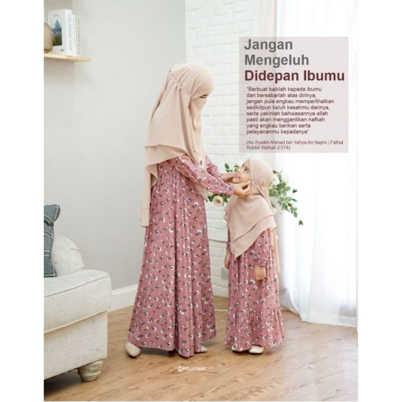 Jual Zahra Dress Mom n n kids Khumaaz Azda | gamis motif Zahra couple ibu anak | Shopee Indonesia