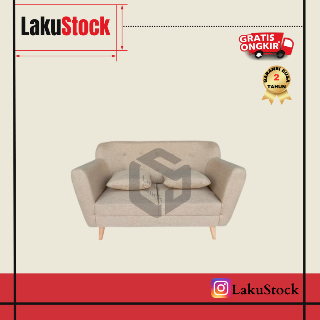 Jual Sofa 2 Seater Scandinavian Sofa Minimalis Sofa Ruang Tamu Sofa ...