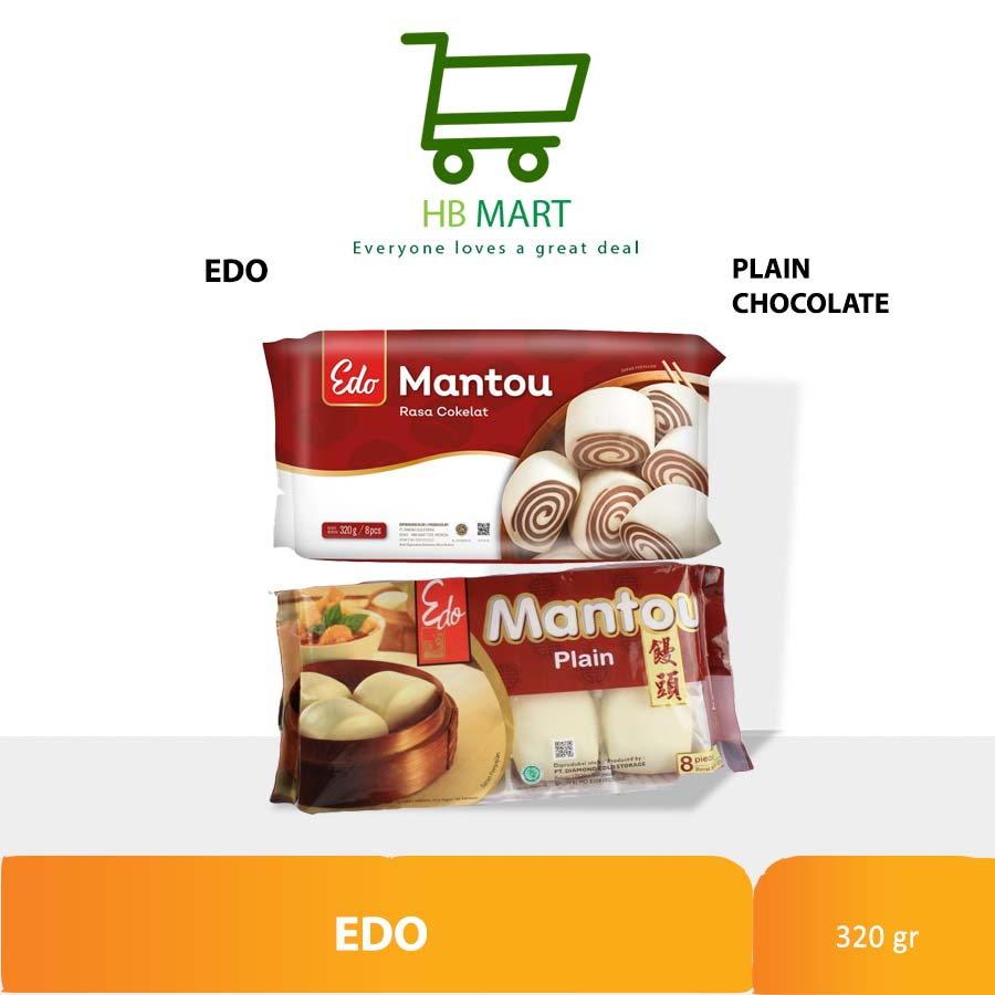 Jual Edo Mantou Chocolate 320 gr Roti Sepan Dimsum Snack COKLAT / PLAIN ...