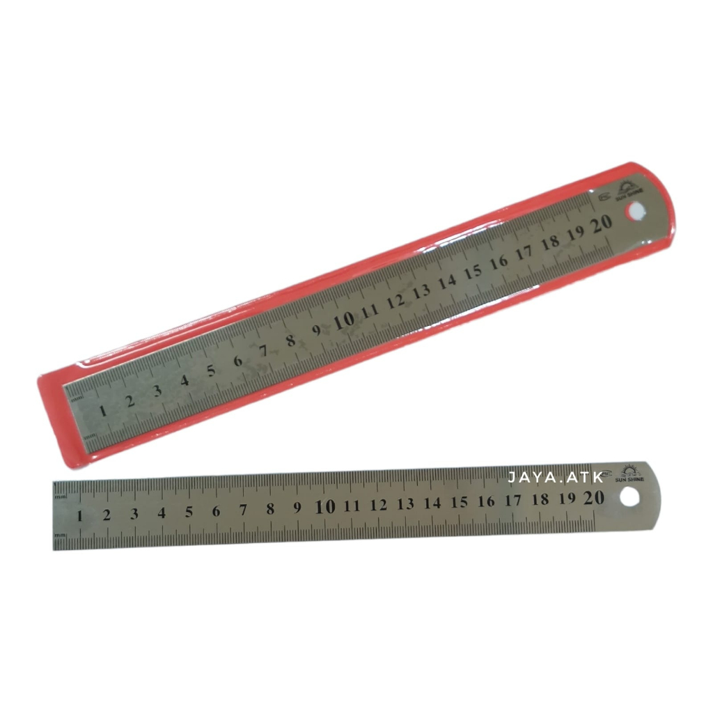 Jual PENGGARIS MISTAR BESI 20 CM TIPIS STAINLESS STEEL SEKOLAH ANAK ...