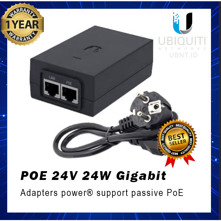 Jual Ubiquiti POE-24-24W-G POE 24 Volt 24 Watt Gigabit | Shopee Indonesia