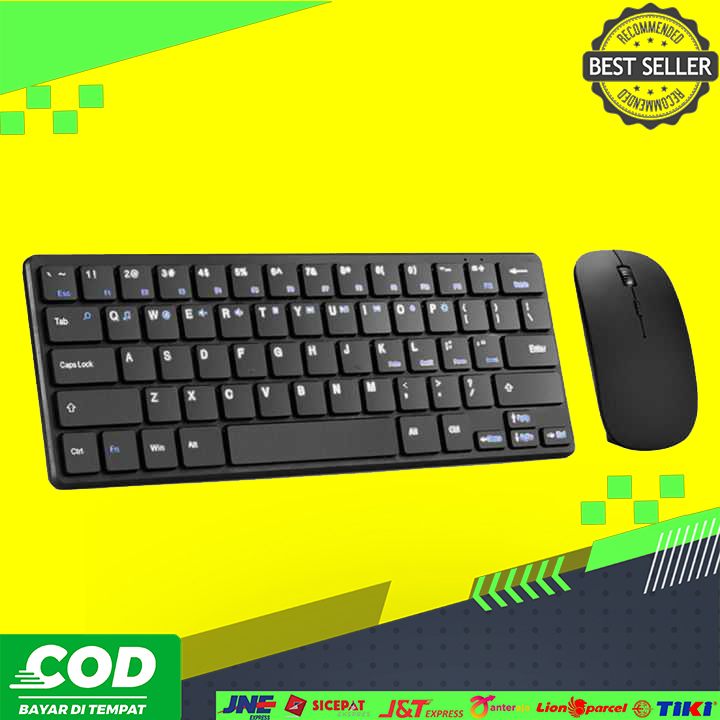 Jual Wireless Keyboard Mouse Combo Ergonomic 64 Keys 2 4ghz Jp107