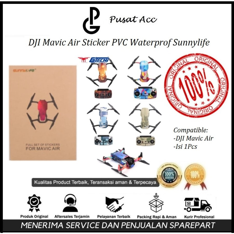 Jual DJI Mavic Air Stickers PVC Sunnylife for Mavic Air Sticker PGYTECH ...