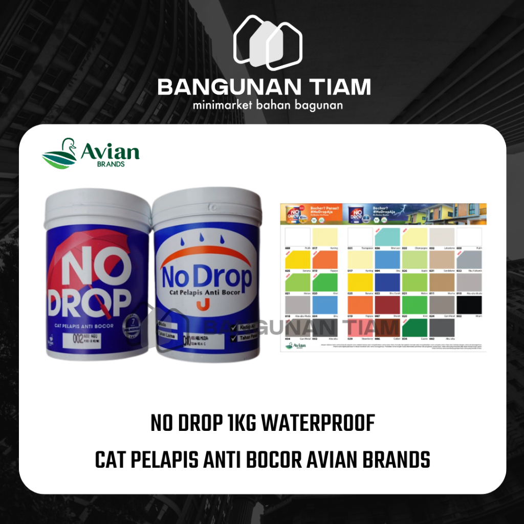 Jual NO DROP WATERPROOF 1 KG KODE ASLI PABRIK CAT AIR TEMBOK ANTI BOCOR TAHAN CUACA ~ NODROP ...