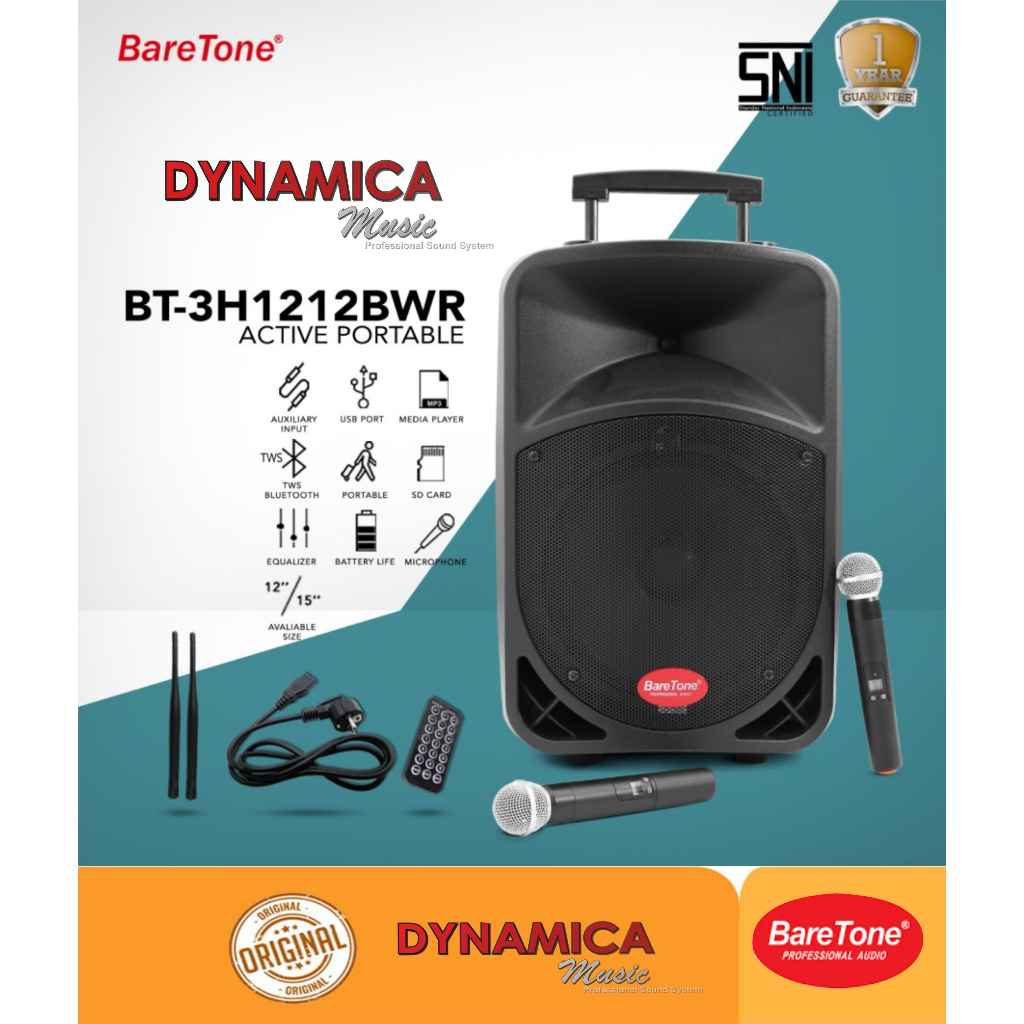 Jual SPEAKER PORTABLE 12 INCH BARETONE MAX1212BWR | MAX 1212 BWR ...