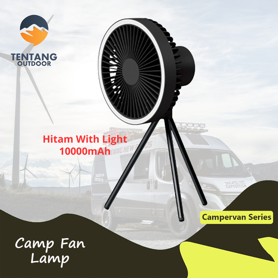 Jual Kipas Angin Camping Rechargeable With LED Lamp Portable Outdoor ...