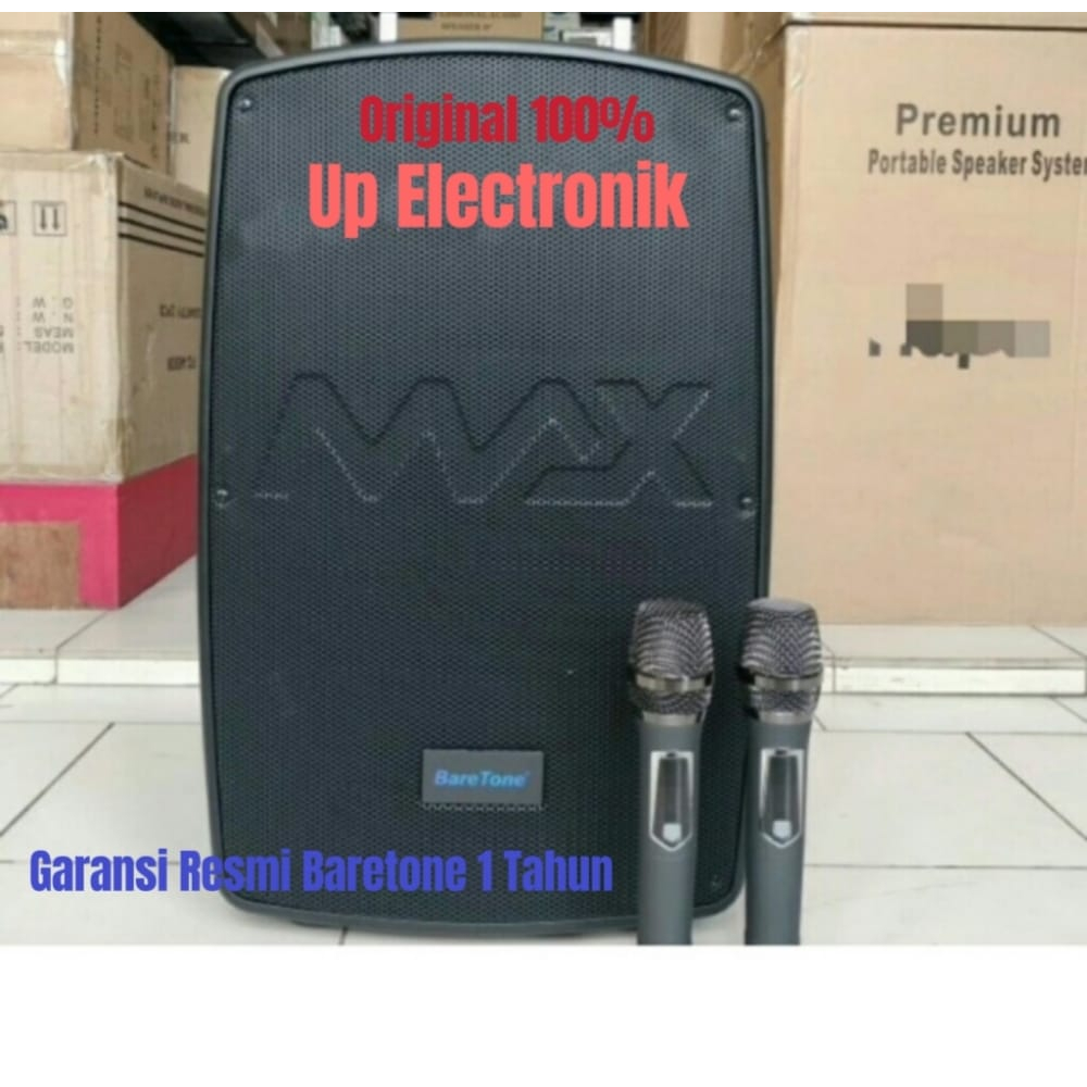 Jual SPEAKER PORTABLE 12 INCH BARETONE MAX12NB 500 WATT USB BLUETOOTH ...