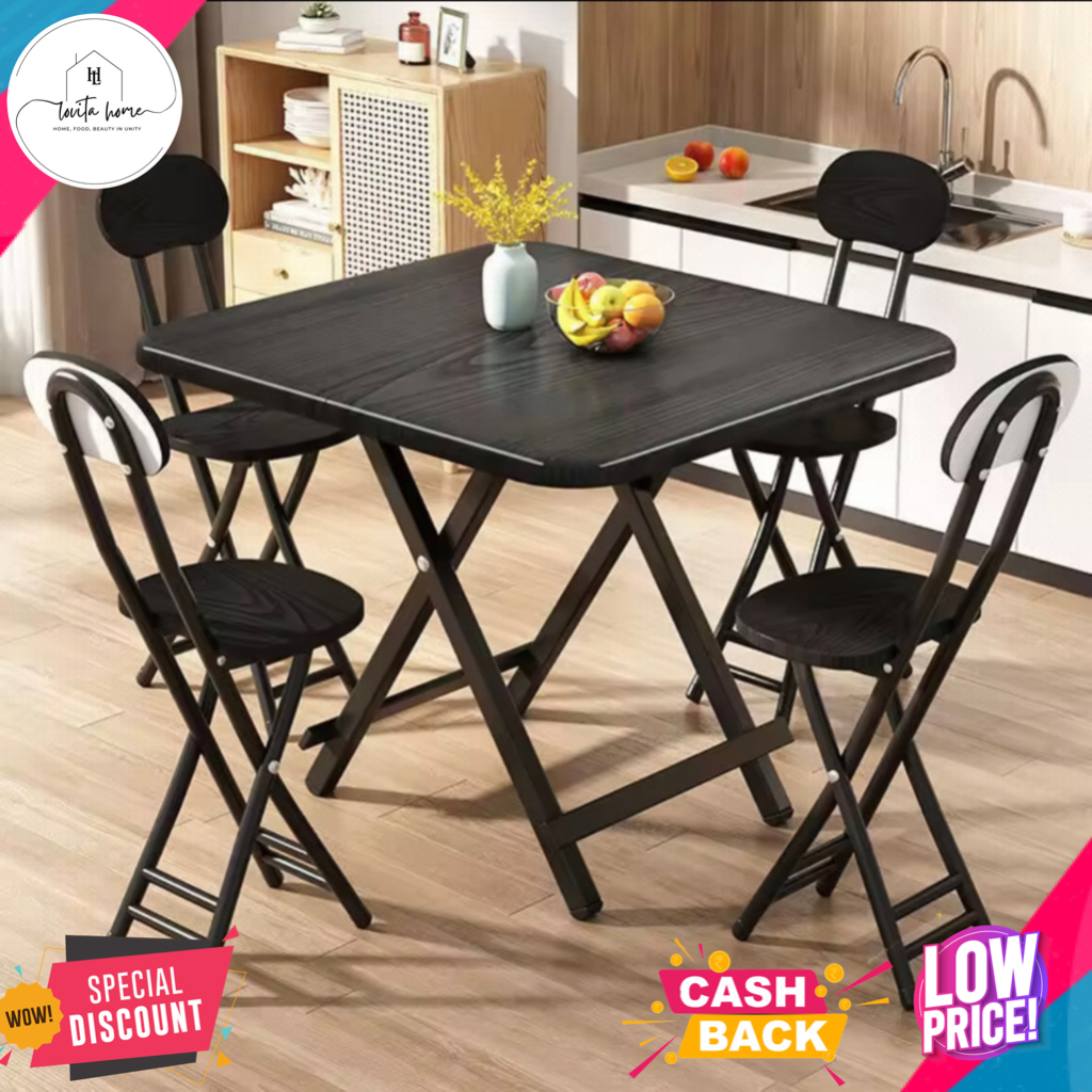 Jual SET MEJA MAKAN MINIMALIS 4 Kursi Lipat / DINNER TABLE / MEJA MAKAN ...