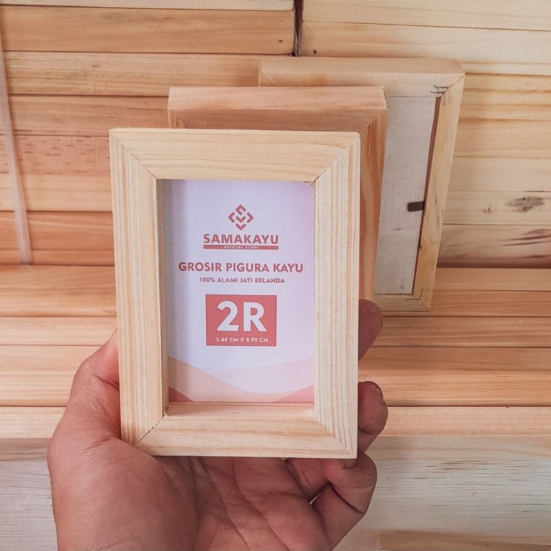 Jual Pigura Kayu Jati Belanda 2R Frame Kayu 3D | Shopee Indonesia