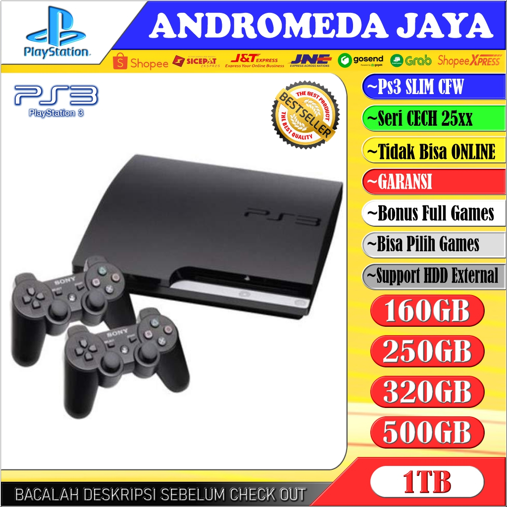 Jual PS3 SLIM CFW SERI 2500 HITAM FULL GAMES | Shopee Indonesia