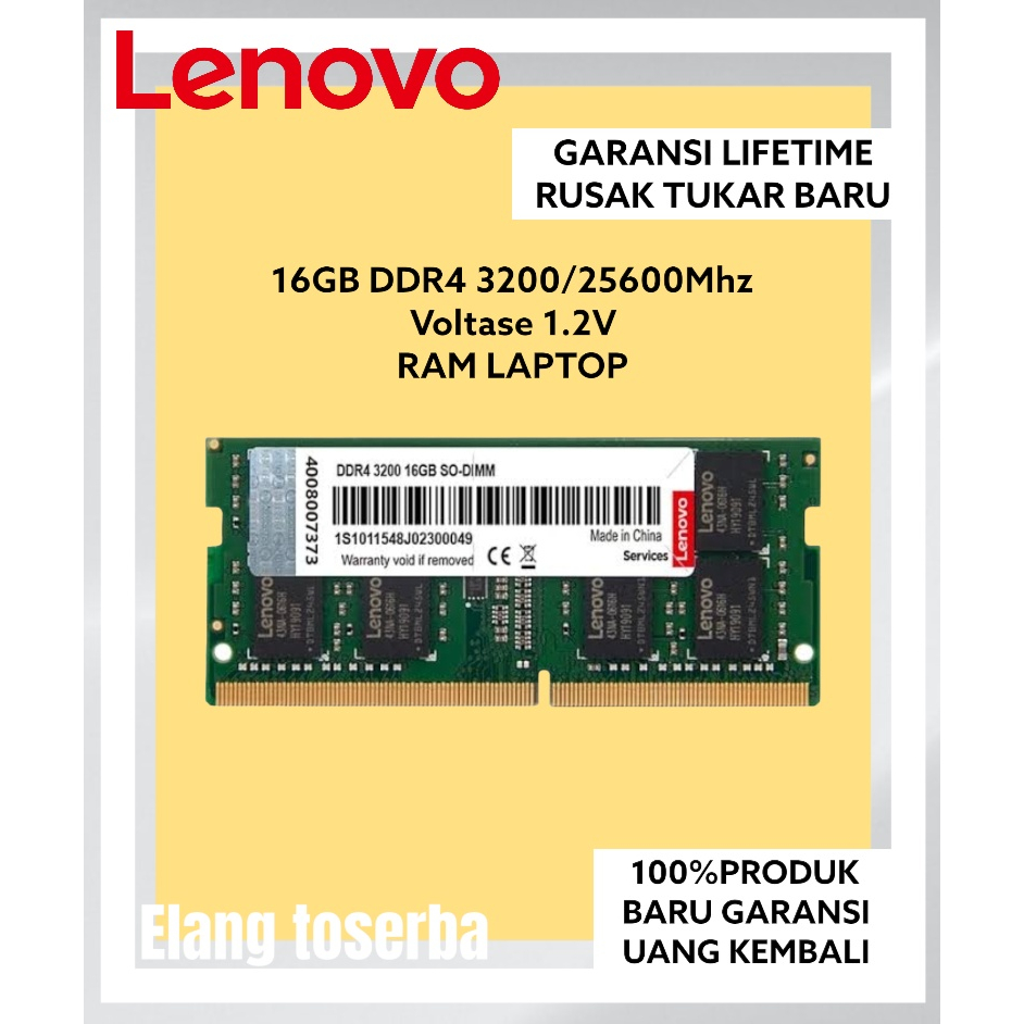 Jual RAM LAPTOP LENOVO DDR4 16GB 3200 MHz 25600 ORI GAMING RAM NB DDR4 ...