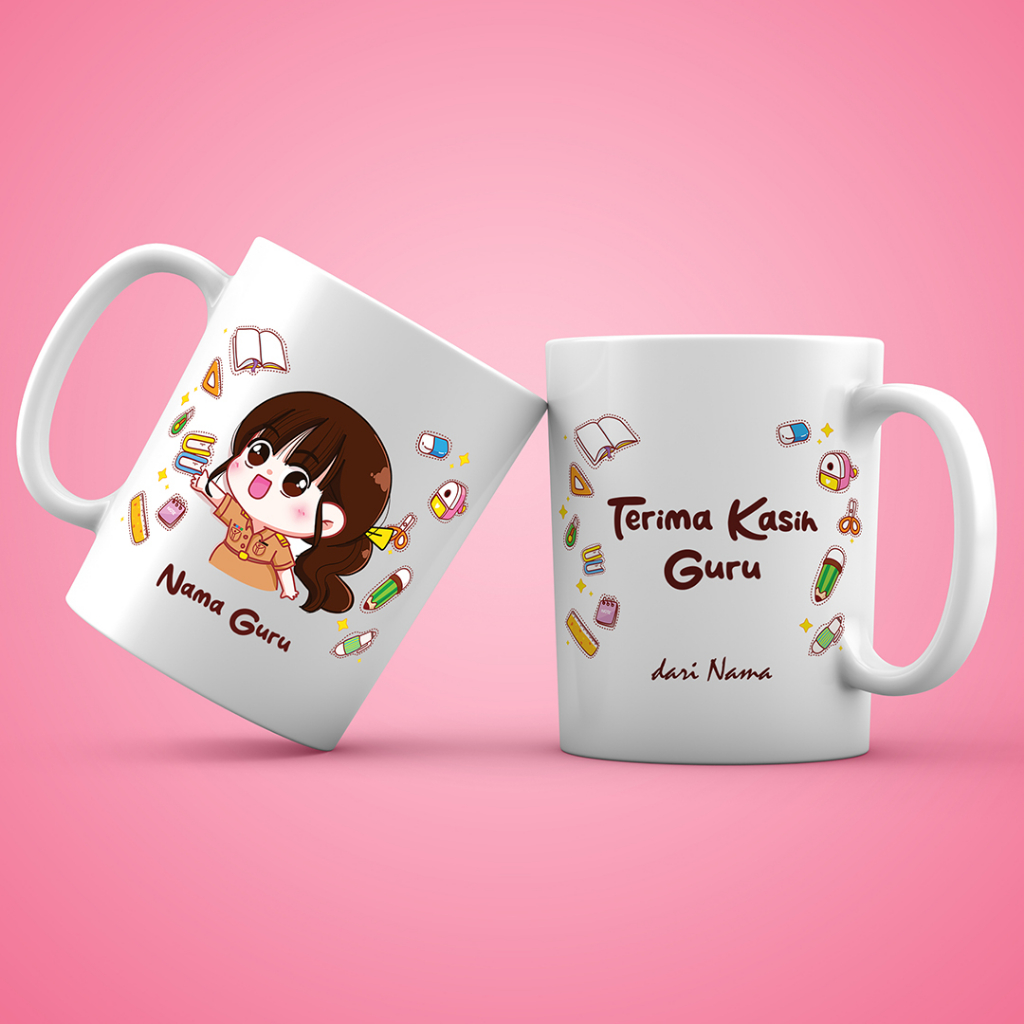 Jual MUG TEMA GURU / SOUVENIR UNTUK GURU MUG CUSTOM TEACHER / MUG HADIAH GURU TERIMA KASIH ...