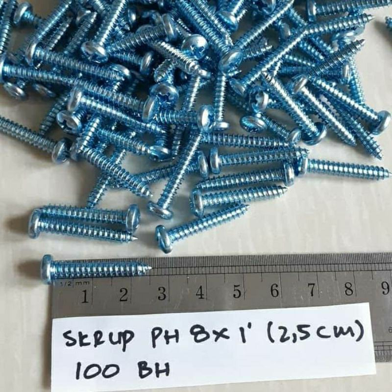 Jual BAUT SKRUP SEKRUP PAB FAB 8 x 1 isi 100pcs | Shopee Indonesia