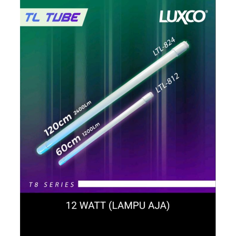 Jual Lampu TL LED luxco panjang 60 cm & 120 cm T8 Glass Daylight putih ...