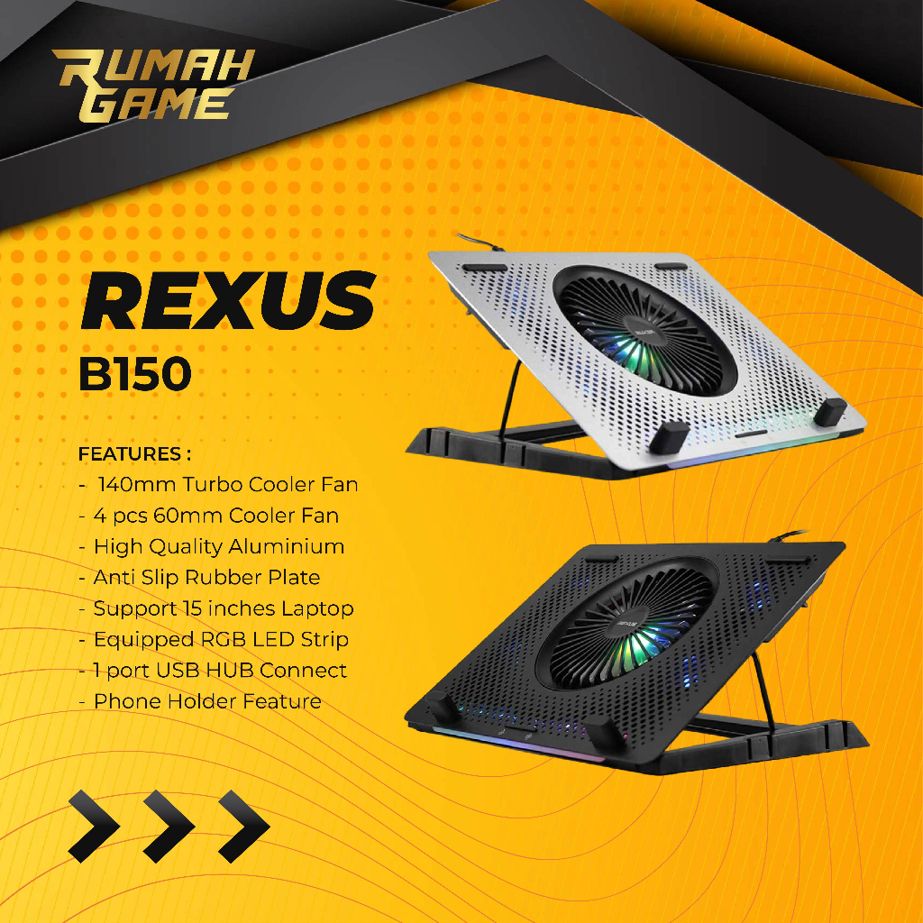 Jual Cooling Pad Rexus Breeze B150 5 Fan With RGB | Shopee Indonesia