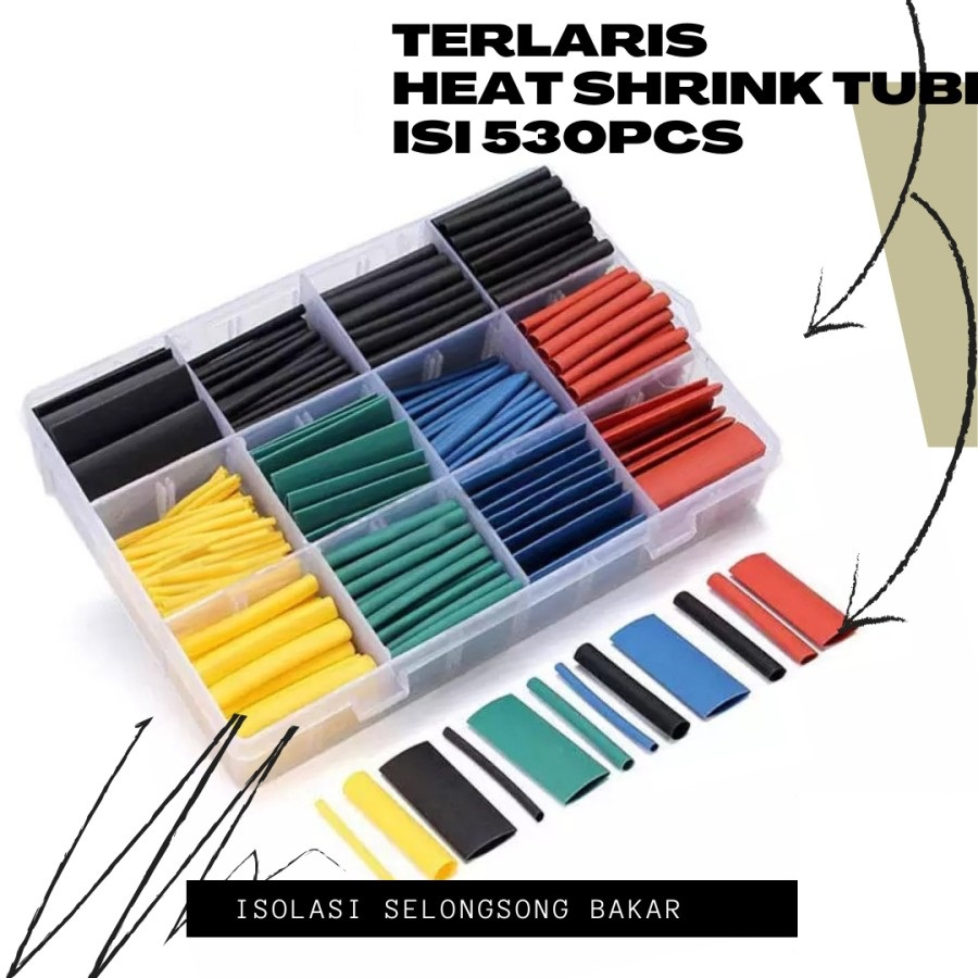 Jual Isolasi Bakar Heat Shrink Tube Selongsong Bakar insulator Selang ...