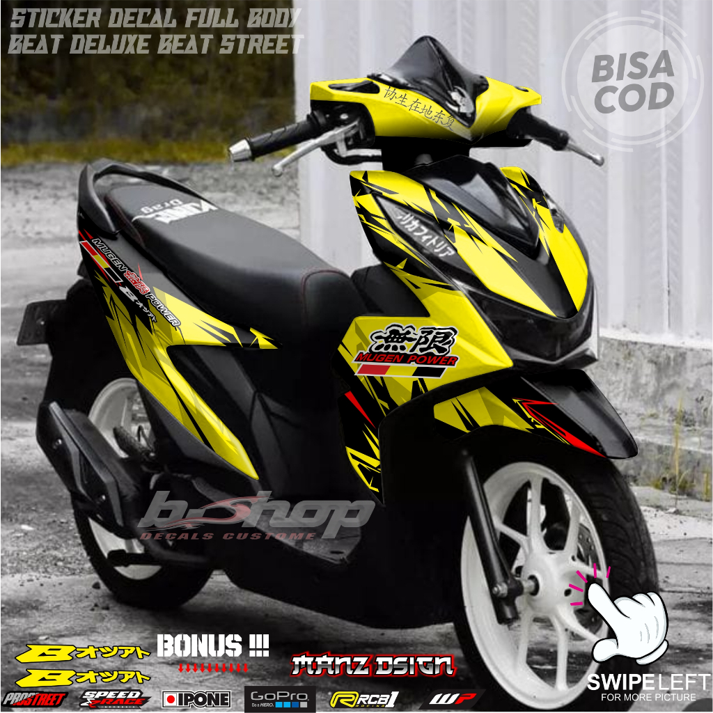 Jual sticker decal full body honda beat deluxe motif mugen variasi ...