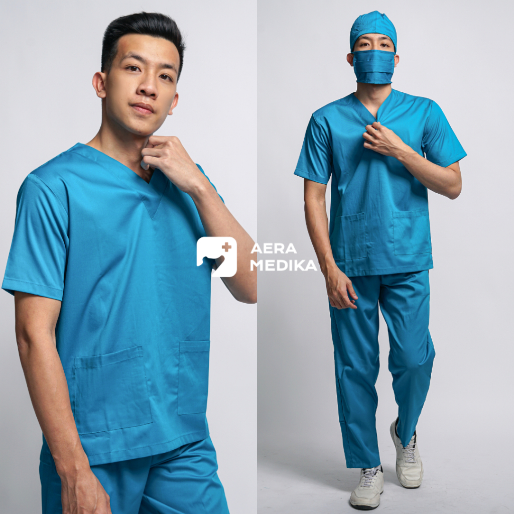 Jual Set Baju Jaga / Baju OK / Perawat / Baju Dokter / Scrub Medis / Seragam OKA Lengan Pendek ...