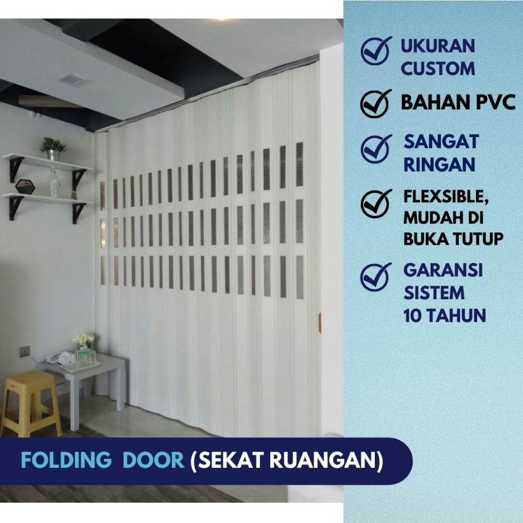 Jual Folding Door Onna / Pintu Sekat Ruangan Bahan PVC / Ringan ...