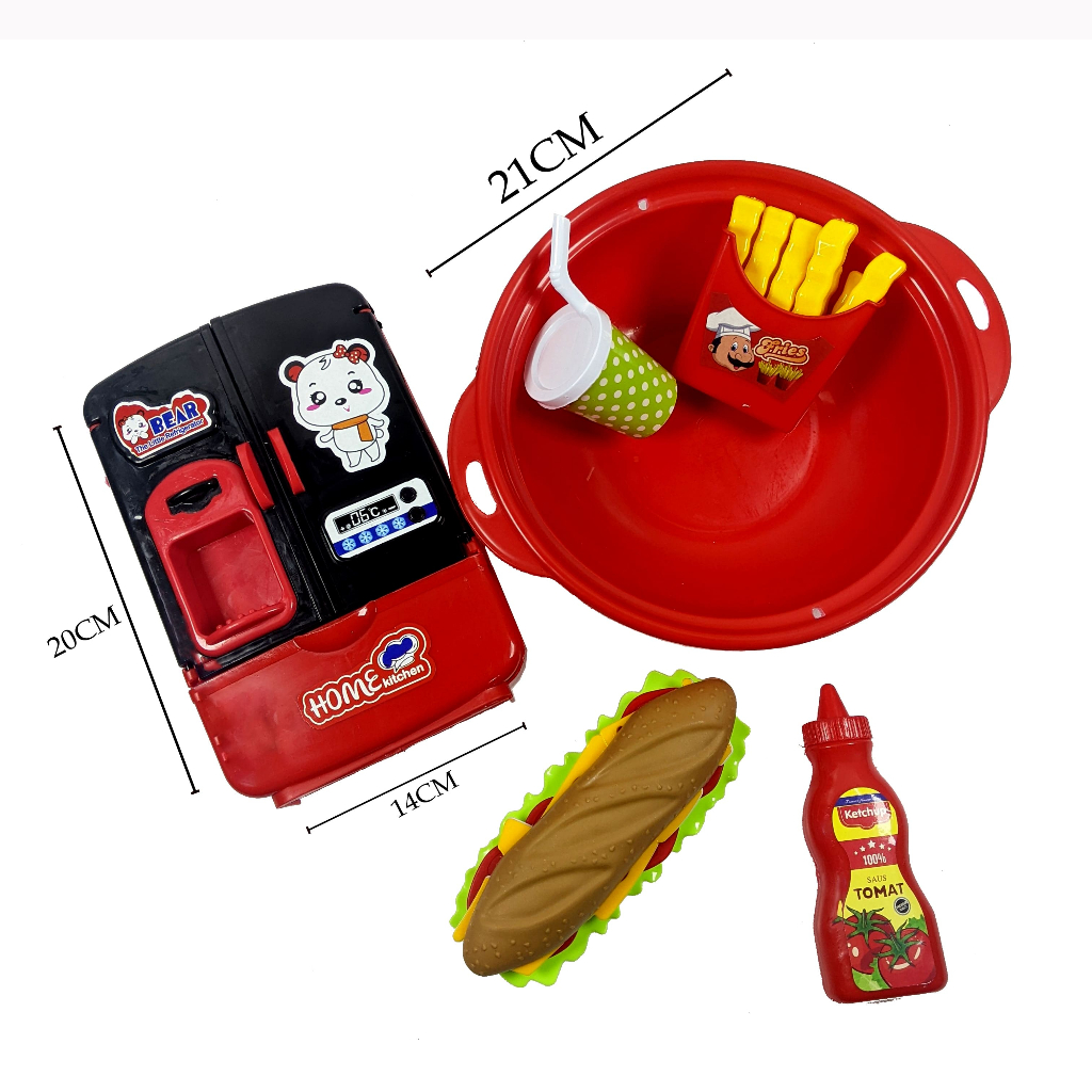 Jual YK 40 MAINAN DELICIOUS FOOD BURGER DAN KULKAS / MAINAN ANAK ...