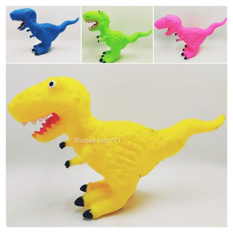 Jual MAINAN DINO TIREX KARET BUNYI/ ENCIT BUNYI DINO TIREX KARET ...