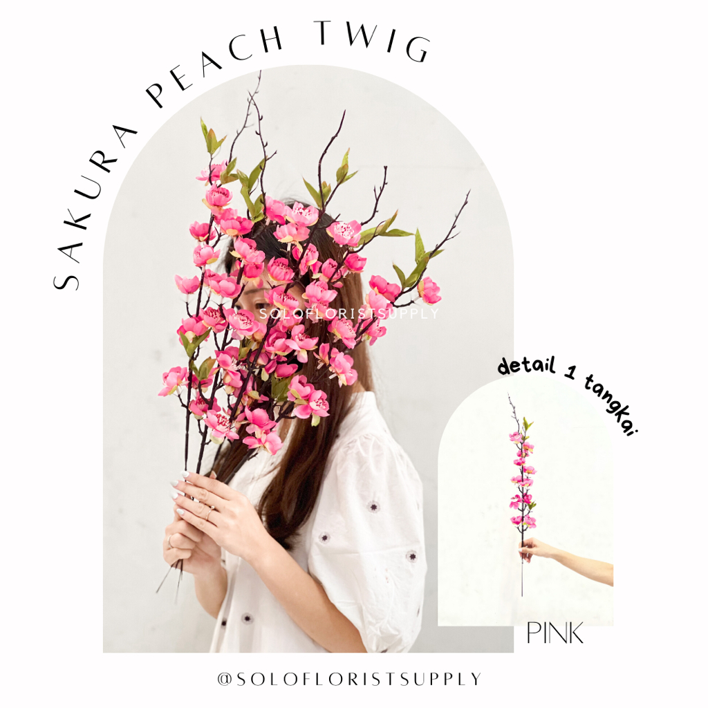 Jual SAKURA PEACH TWIG Cherry Blossom Artificial Flower Bunga Sakura Plastik Bunga Dekorasi ...