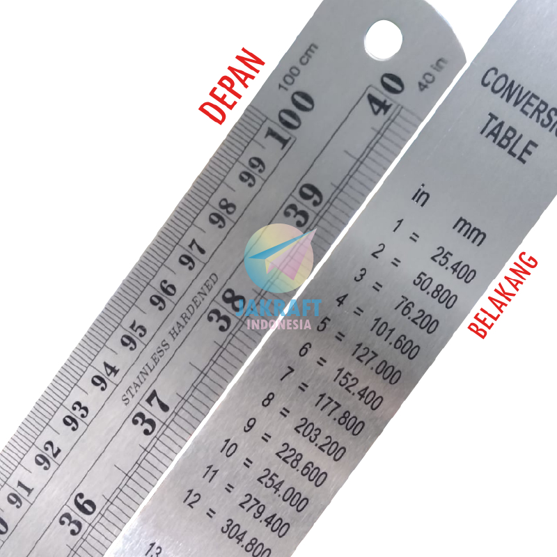Jual (1 Pcs) Penggaris Besi Panjang 100 Cm 1 Meter 40" Inch + Label SQUEEZY Stainless Steel ...