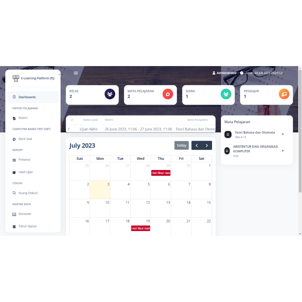 Jual Source Code Web Elearning dengan Ujian Online dan Presensi Online ...